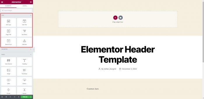 How to build a Header with Elementor? - BlueGrid.io : BlueGrid.io