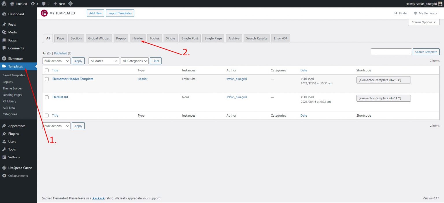 How to build a Header with Elementor? - BlueGrid.io : BlueGrid.io
