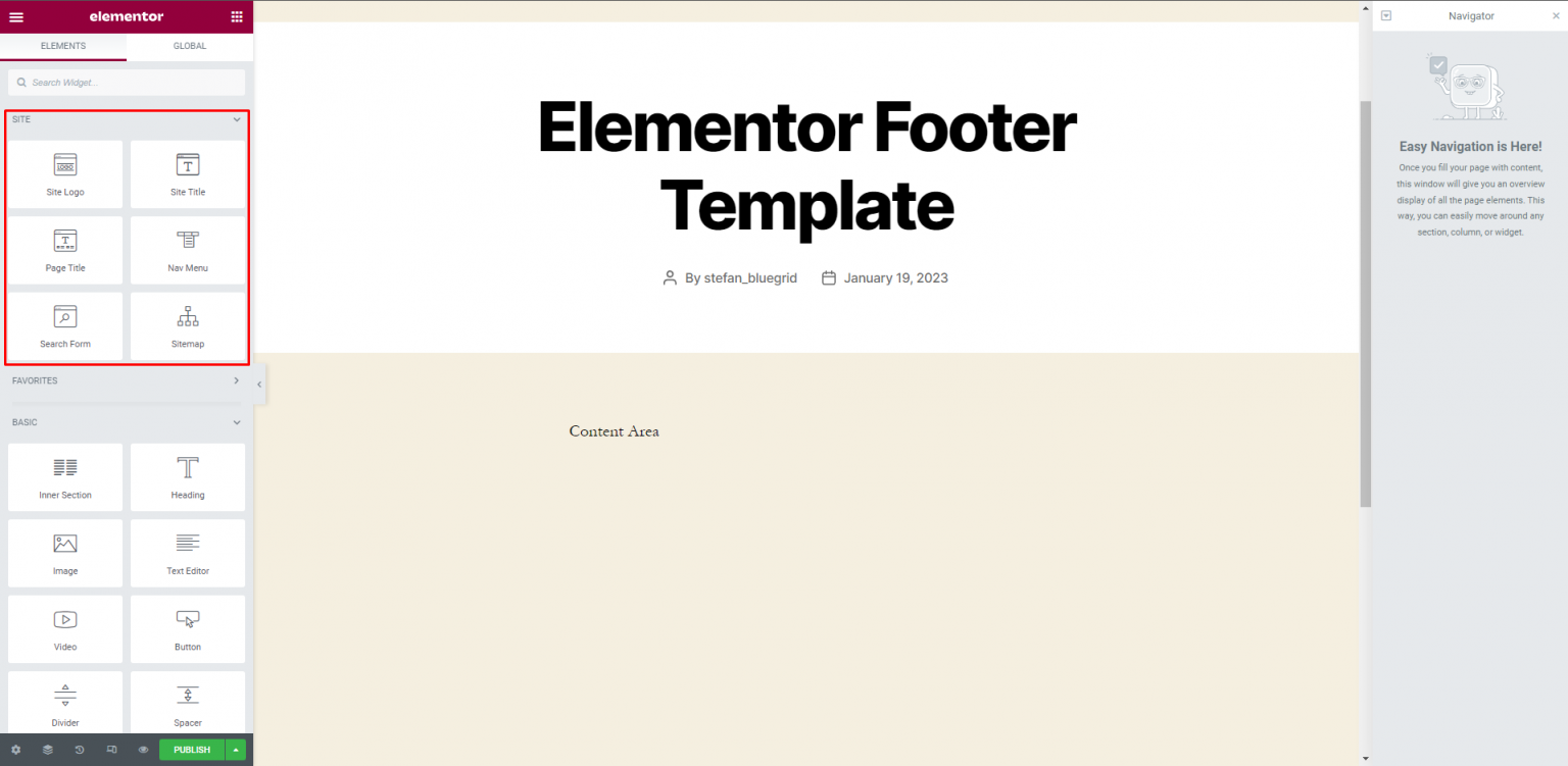 How to build a Footer with Elementor? - BlueGrid.io : BlueGrid.io
